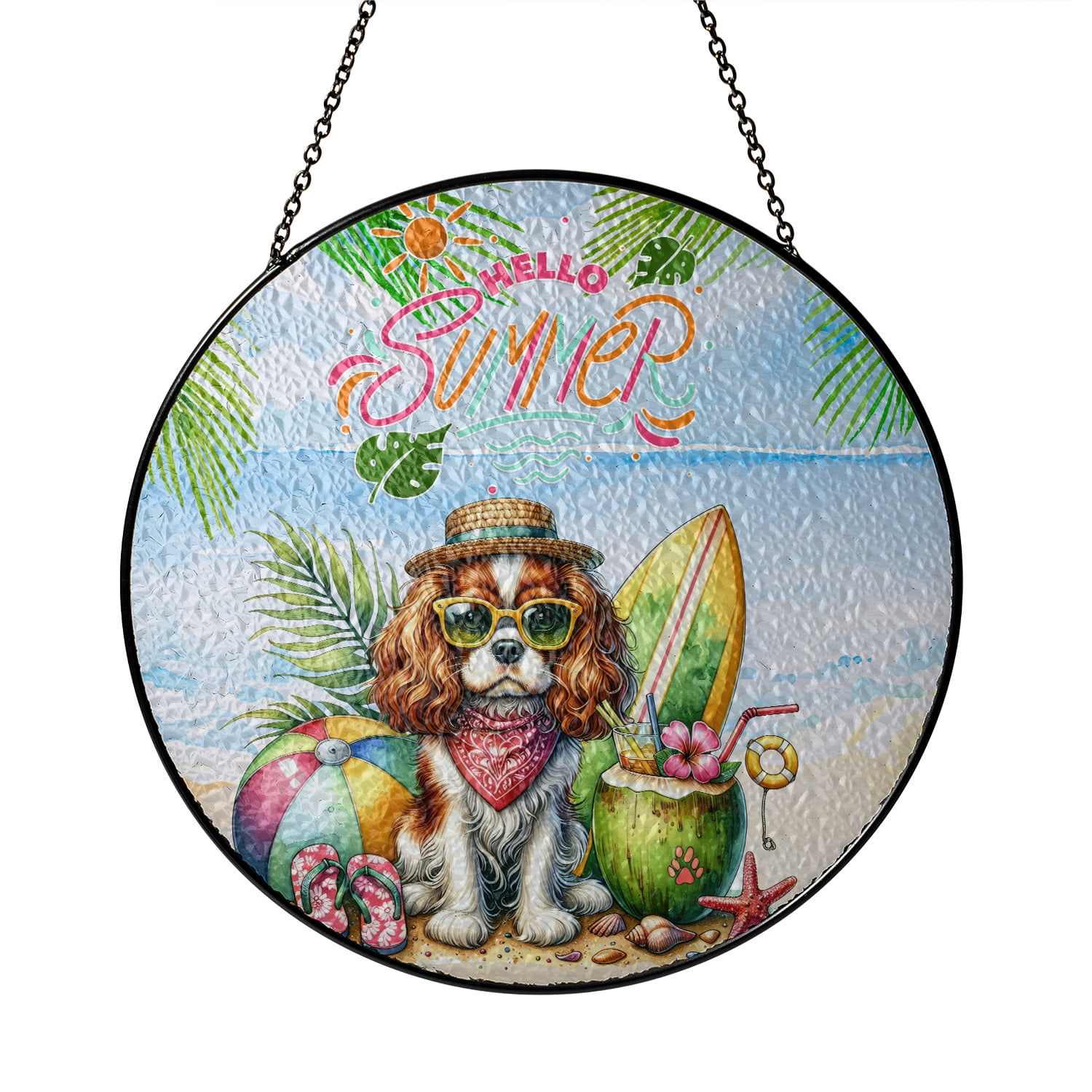 Cavalier King Charles Spaniel Hello Summer with Sunglasses and ...