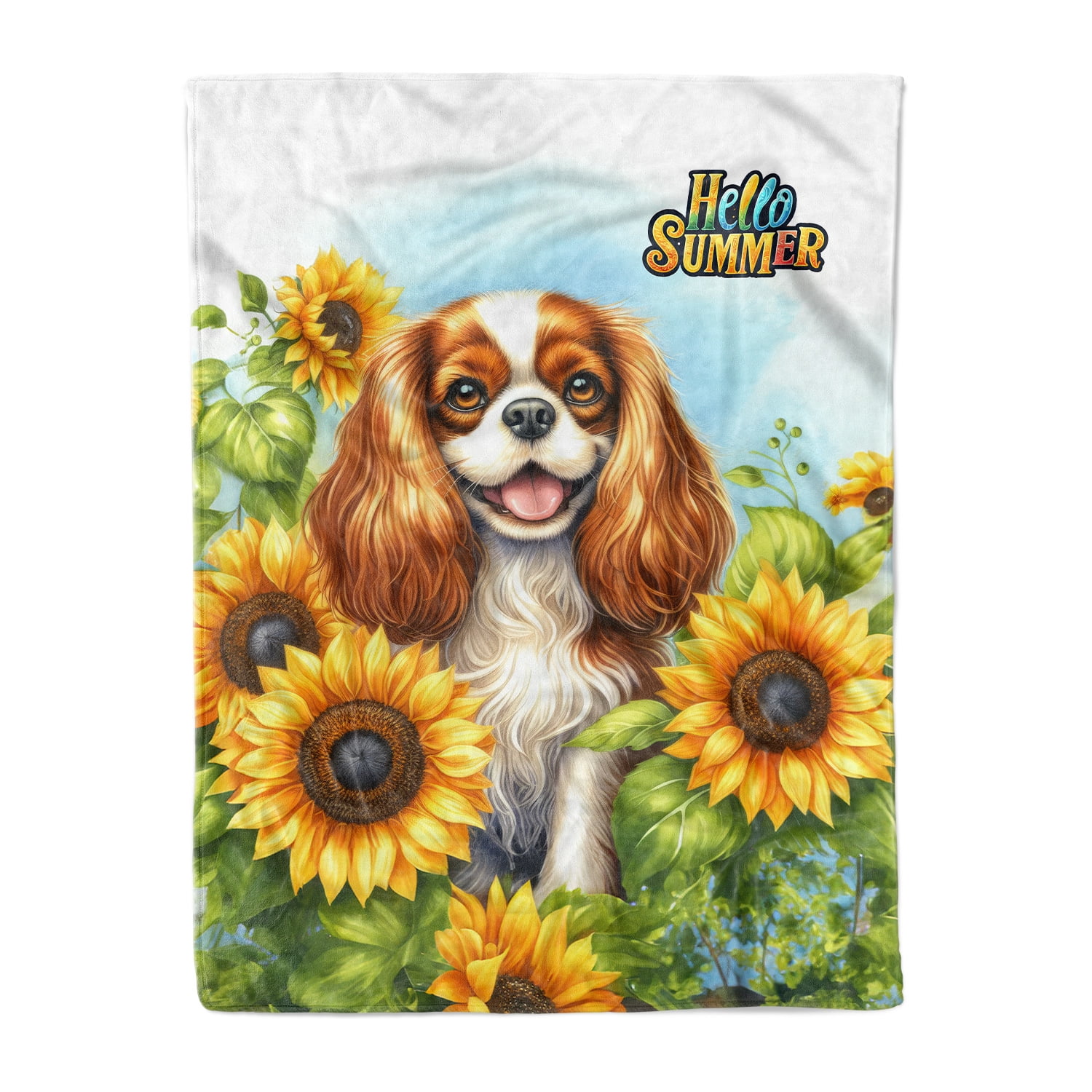 Cavalier King Charles Spaniel Hello Summer Sunshine Sunflowers Spring ...