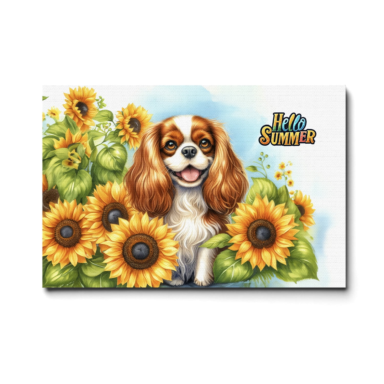Cavalier King Charles Spaniel Hello Summer Sunshine Sunflowers Spring ...