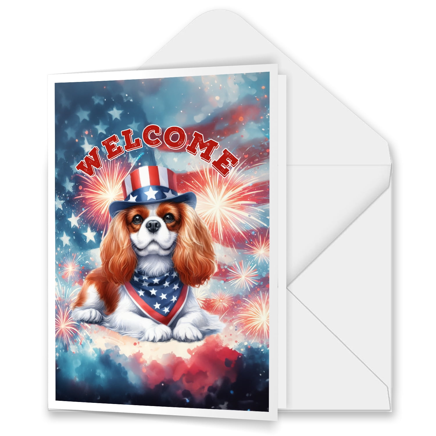 Cavalier King Charles Spaniel Patriotic Welcome for 4Th of July ...
