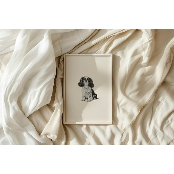 Cavalier King Charles Spaniel Poster: Dog Wall Art, Unframed Canvas ...