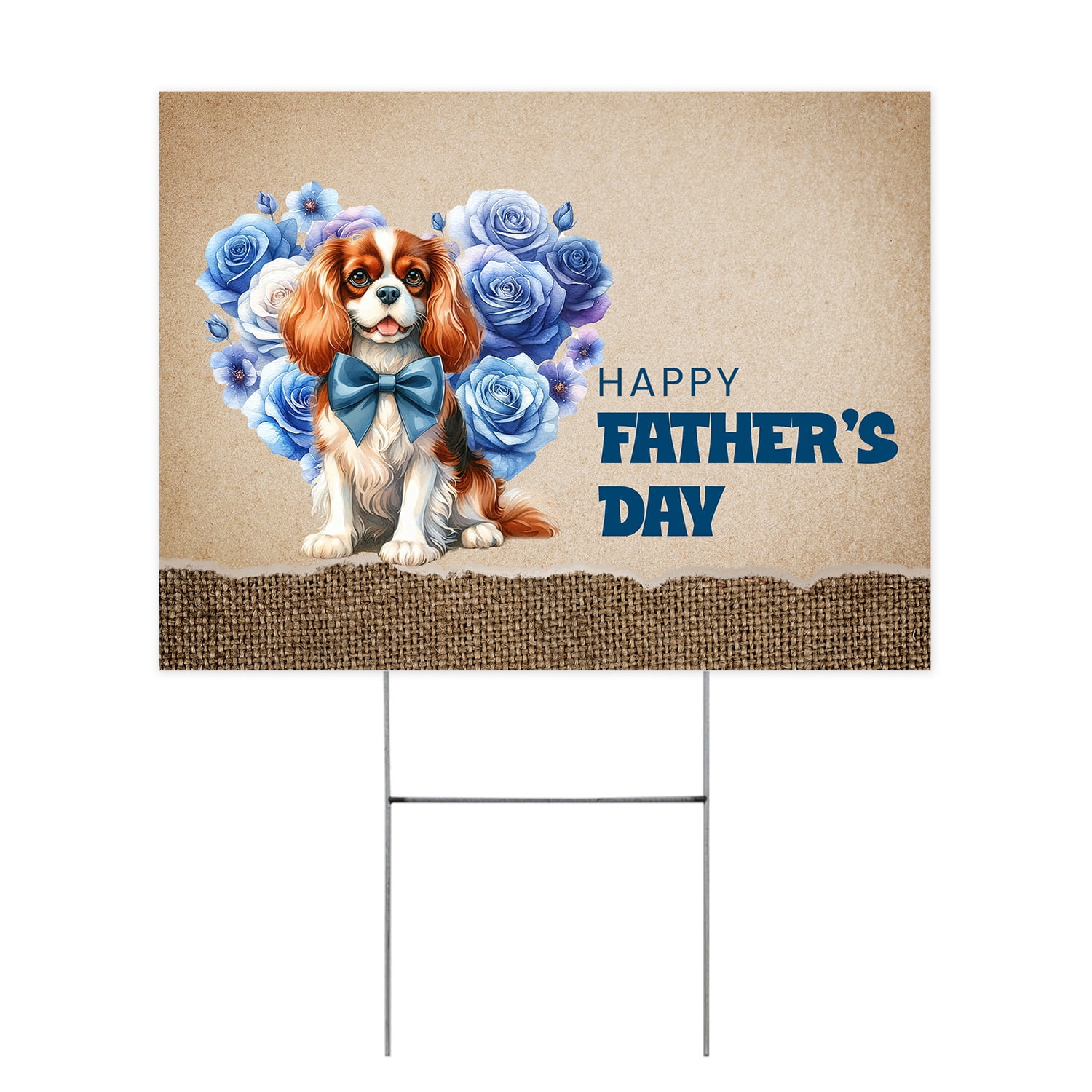Cavalier King Charles Spaniel Proud Dad Happy Father's Day Yard Sign ...