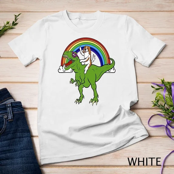Cavalier King Charles Spaniel Riding T Rex Dinosaur Gift Unisex S-5XL T ...