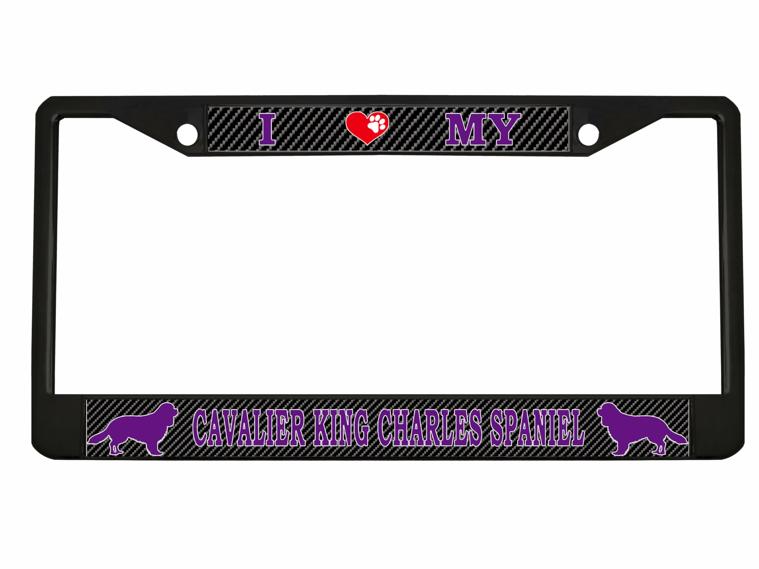 Cavalier King Charles Spaniel Style Dog Metal License Plate Frame ...
