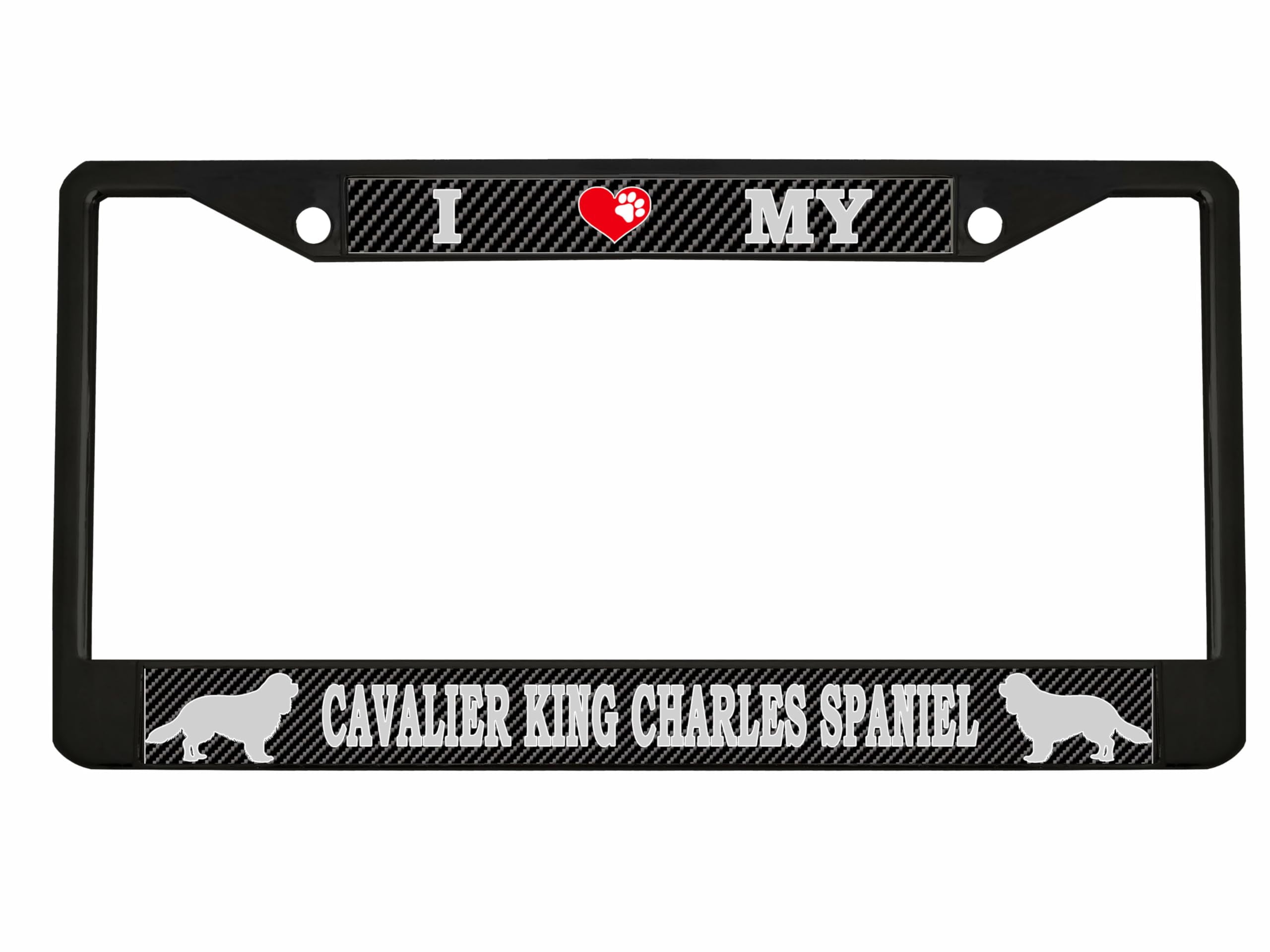 Cavalier King Charles Spaniel Style Dog Metal License Plate Frame ...