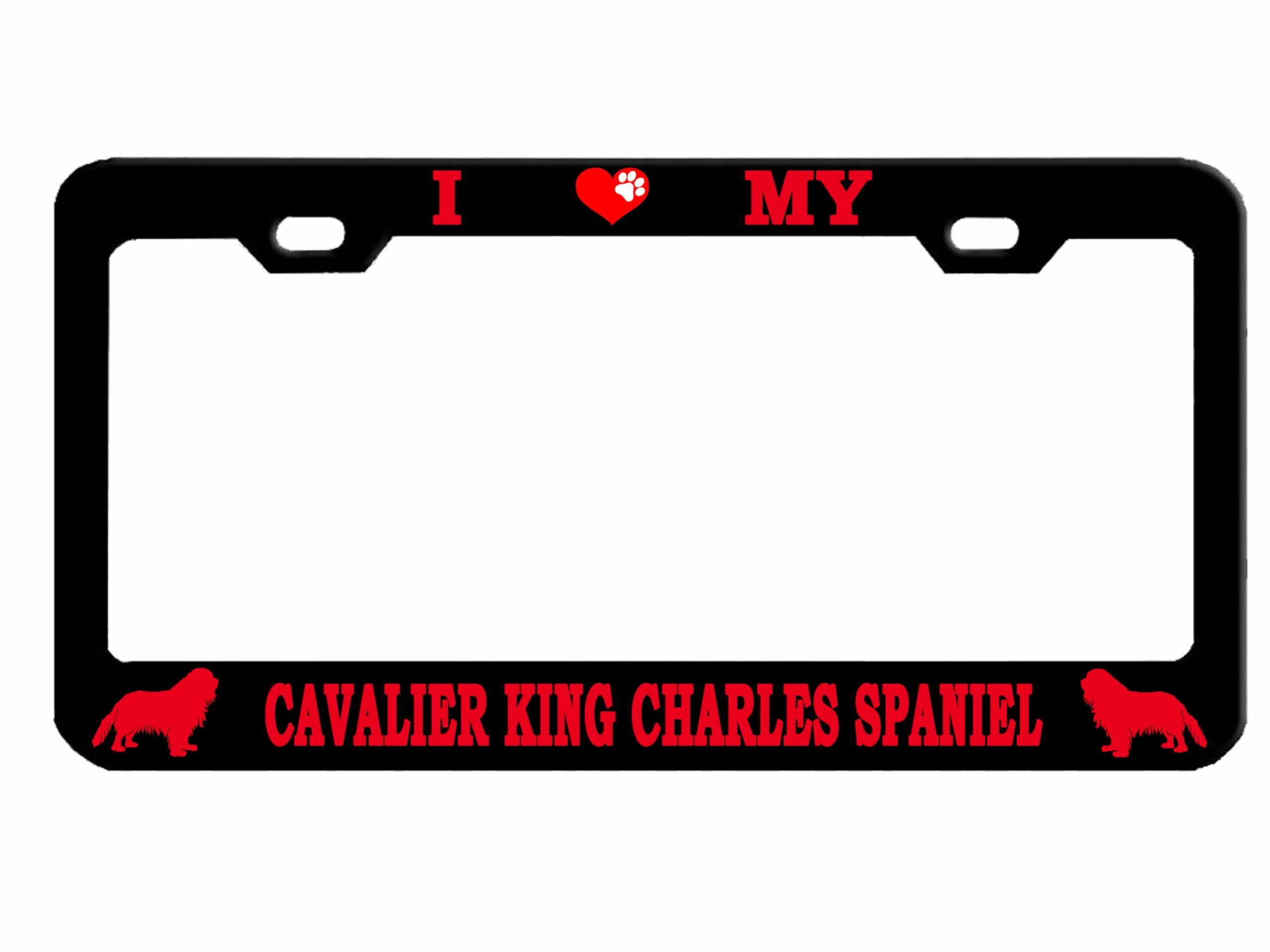 Cavalier King Charles Spaniel Style Dog Metal License Plate Frame ...