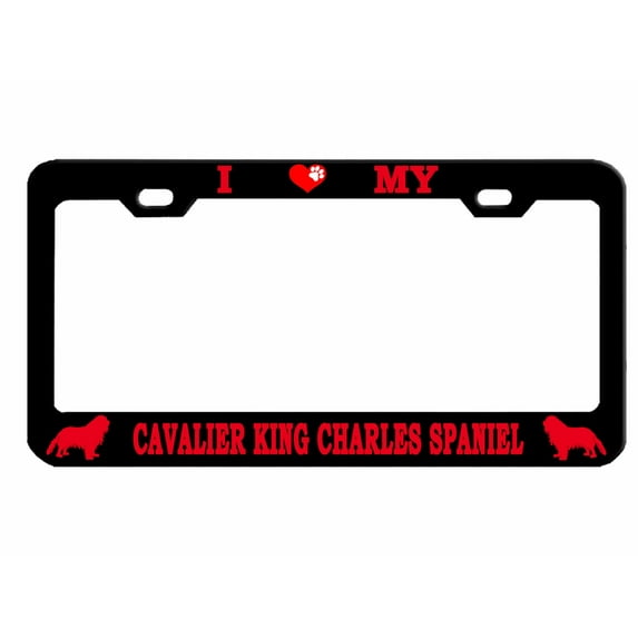 Cavalier King Charles Spaniel Style Dog Metal License Plate Frame ...