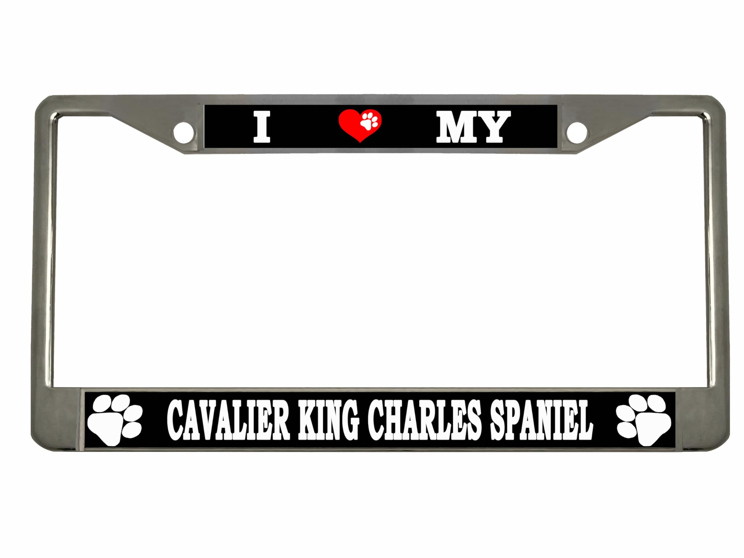 Cavalier King Charles Spaniel Style Dog Metal License Plate Frame ...