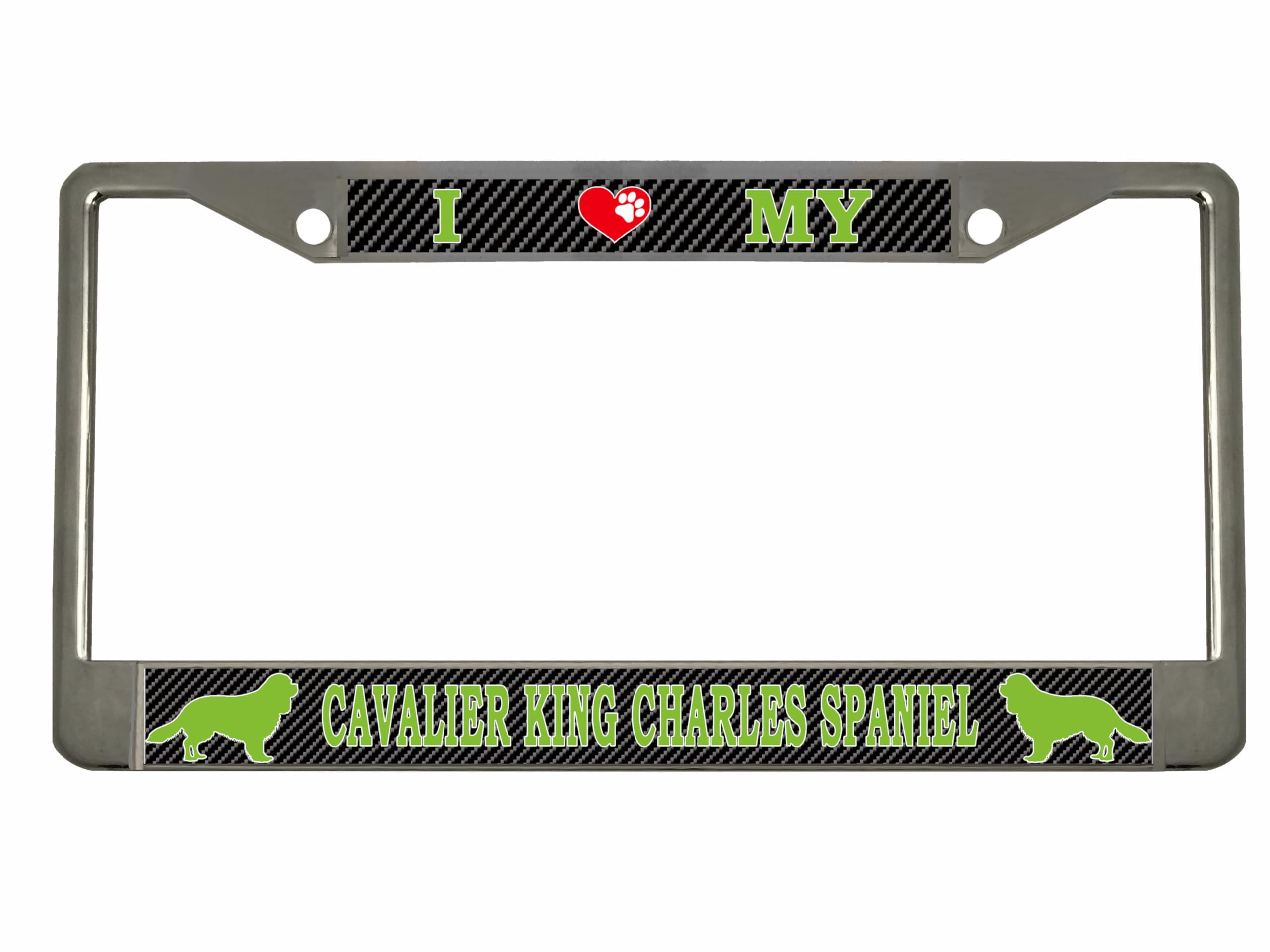 Cavalier King Charles Spaniel Style Dog Metal License Plate Frame ...