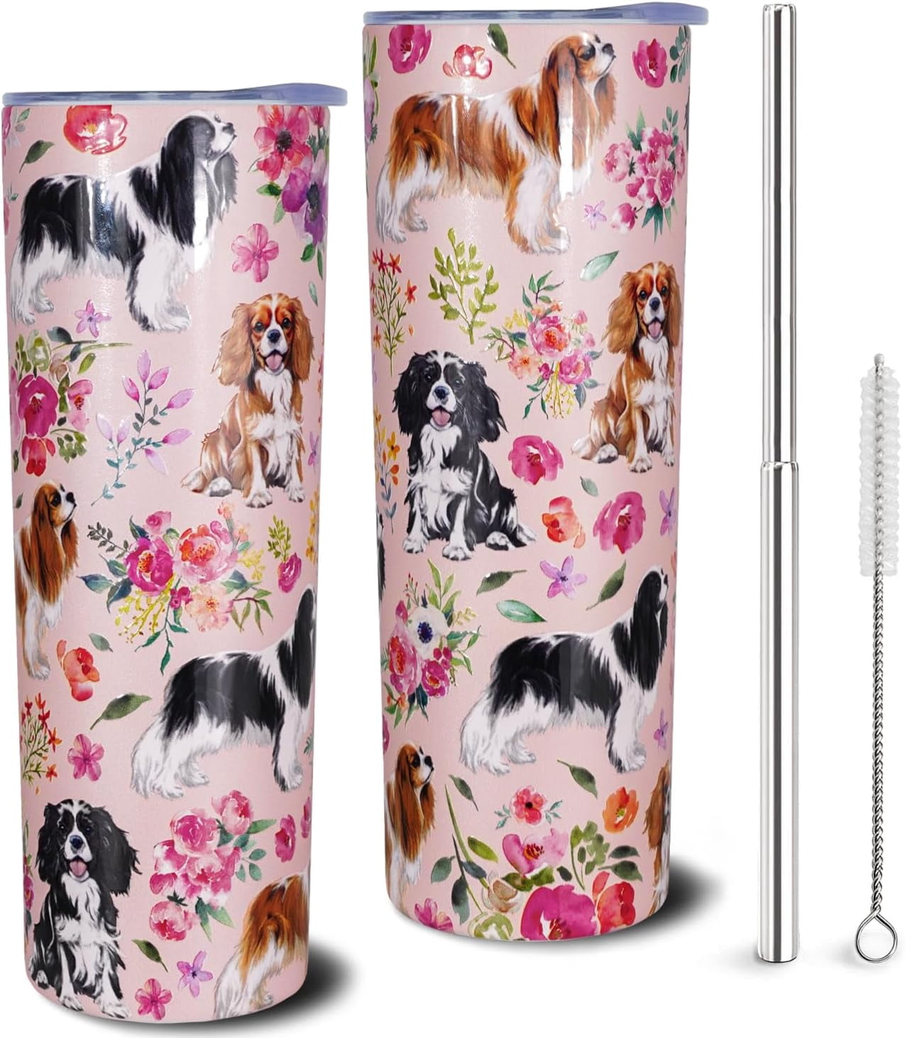 Cavalier King Charles Spaniel Tumbler - 20oz Insulated Travel Mug with ...