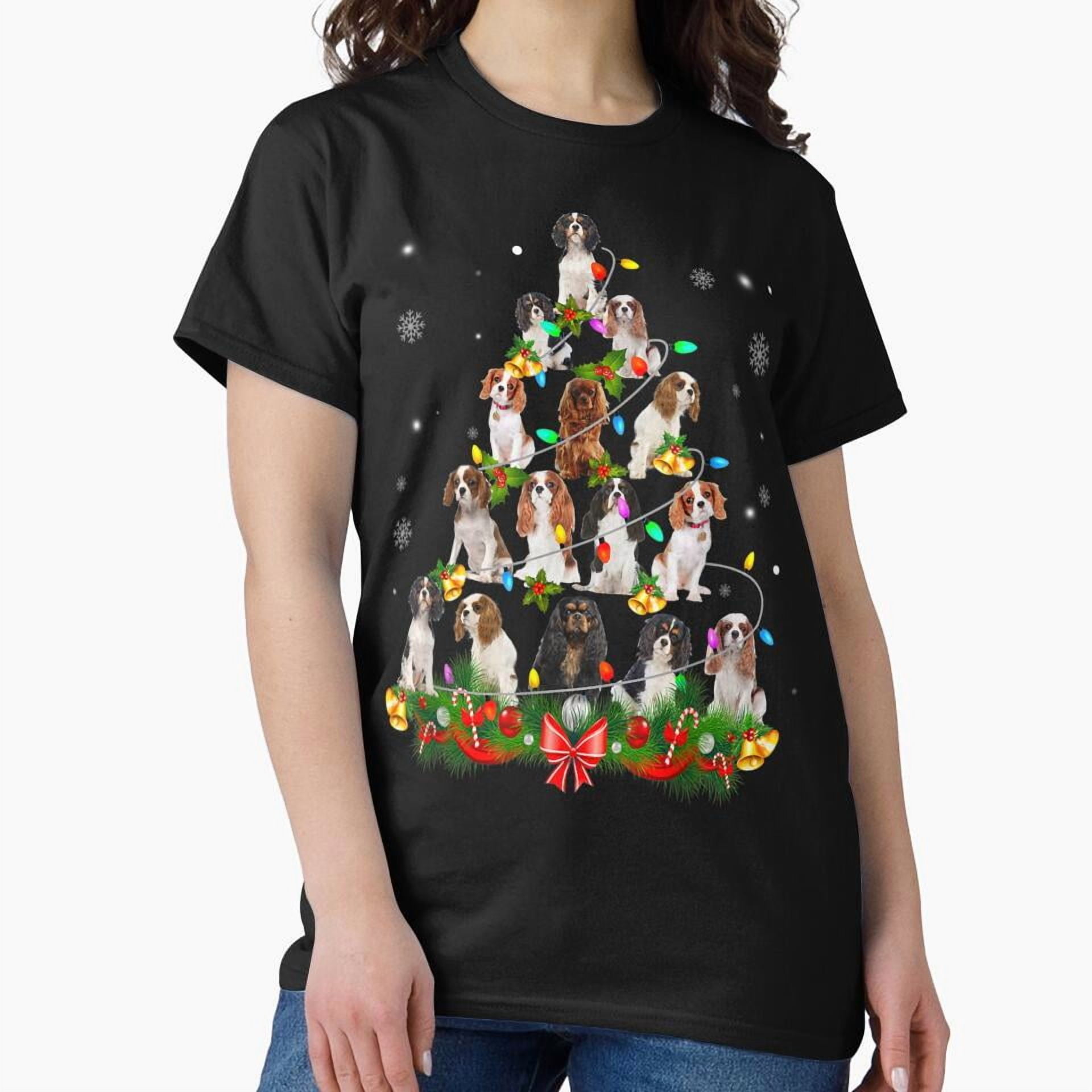 Cavalier King Charles Spaniel With Christmas Tree Lights Funny Dog ...