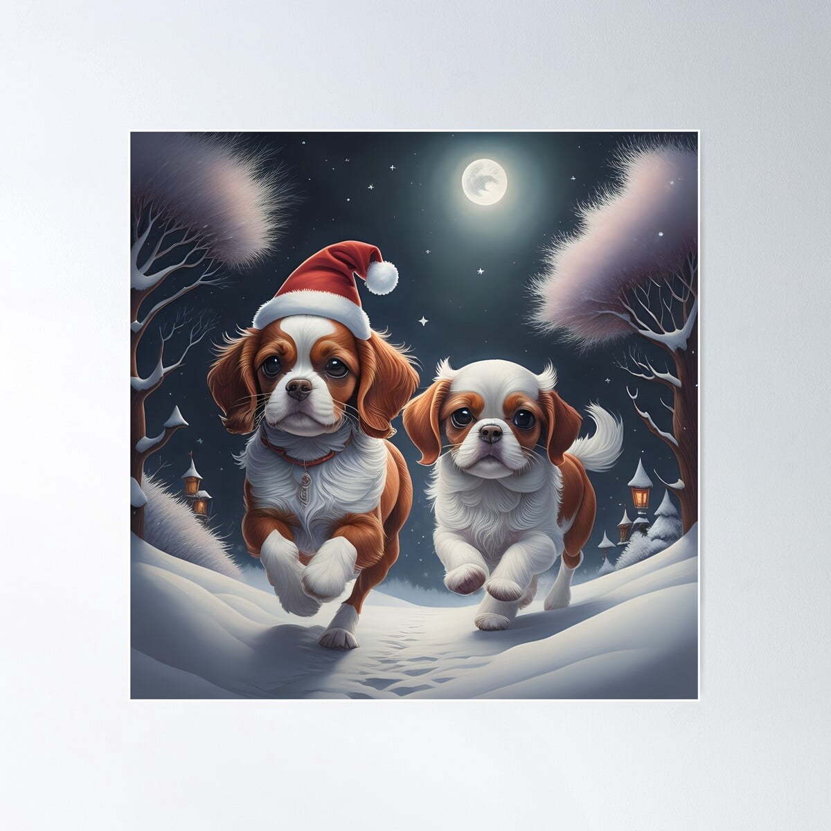 Cavalier King Charles dogs in a Winter Wonderland Poster, 24x36 ...