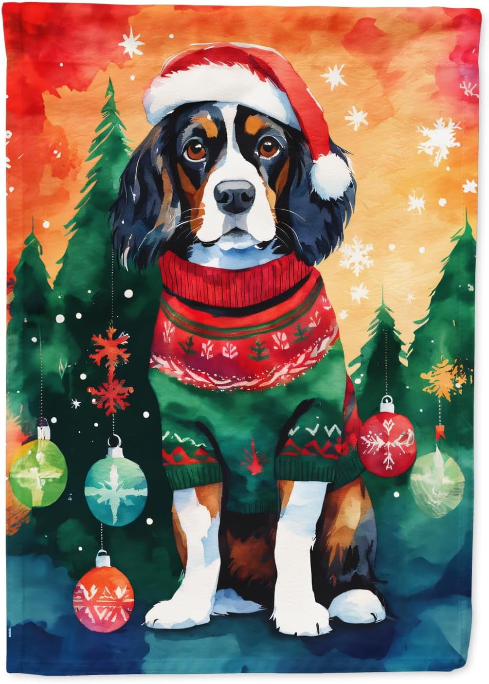 Cavalier Spaniel Christmas Garden Flag Mailbox Flag Decorative Yard ...