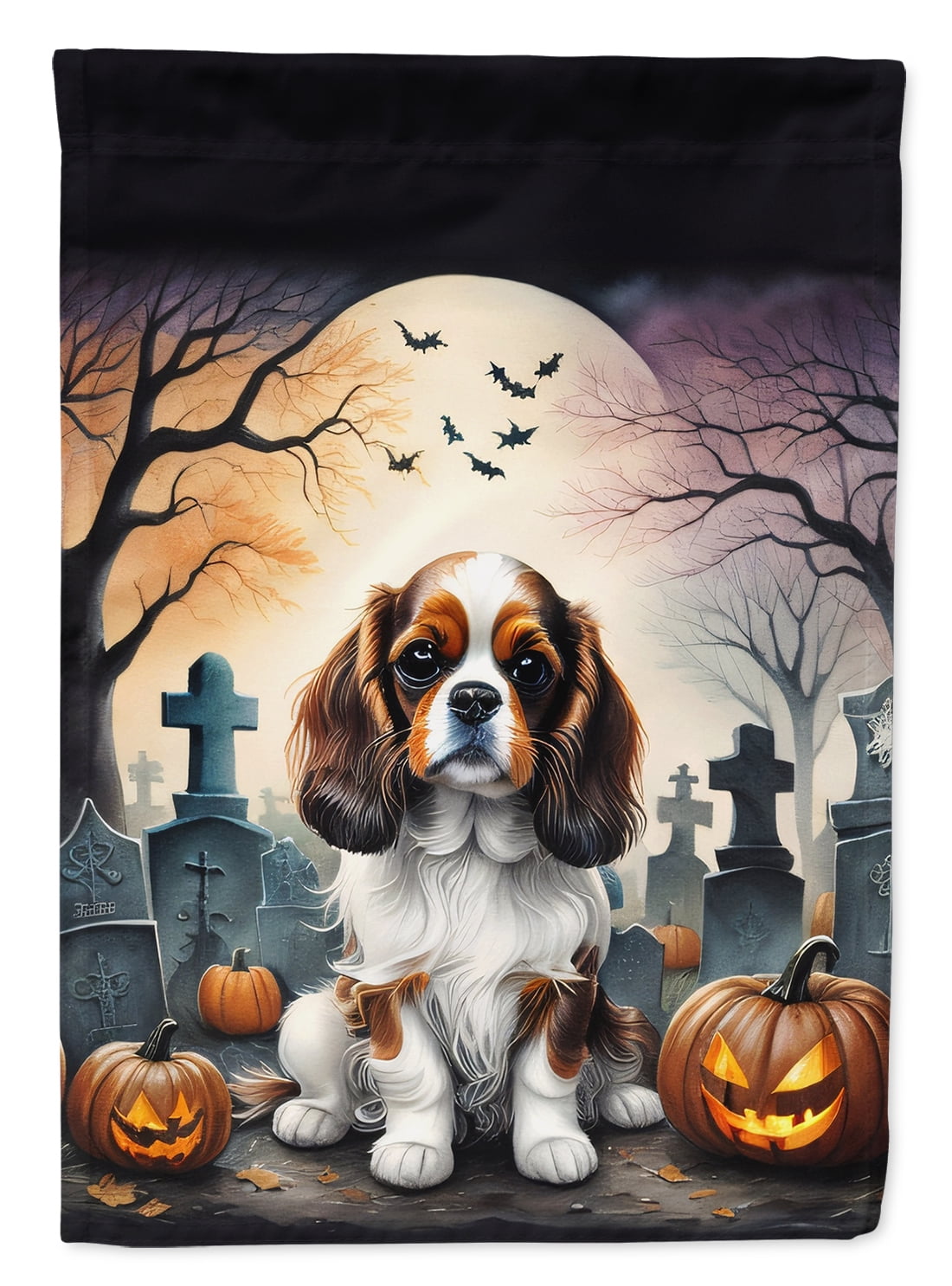 Cavalier Spaniel Spooky Halloween House Flag - Walmart.com
