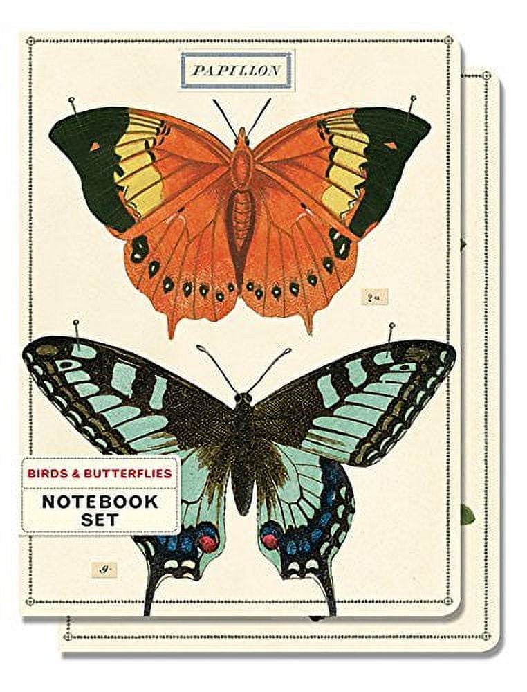 Cavallini Papers & Co Notebook Set Birds & Butterflies 96 Pages 2 ...