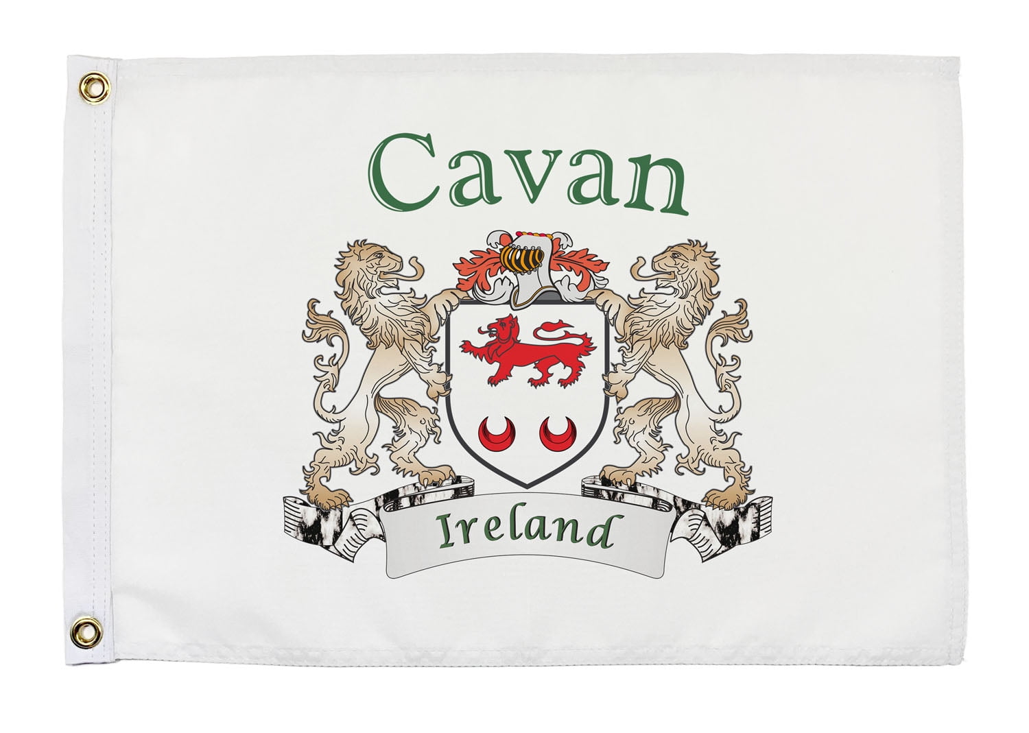 Cavan Irish Coat of Arms Small White Flag - 16"x10.5" inches - Walmart.com