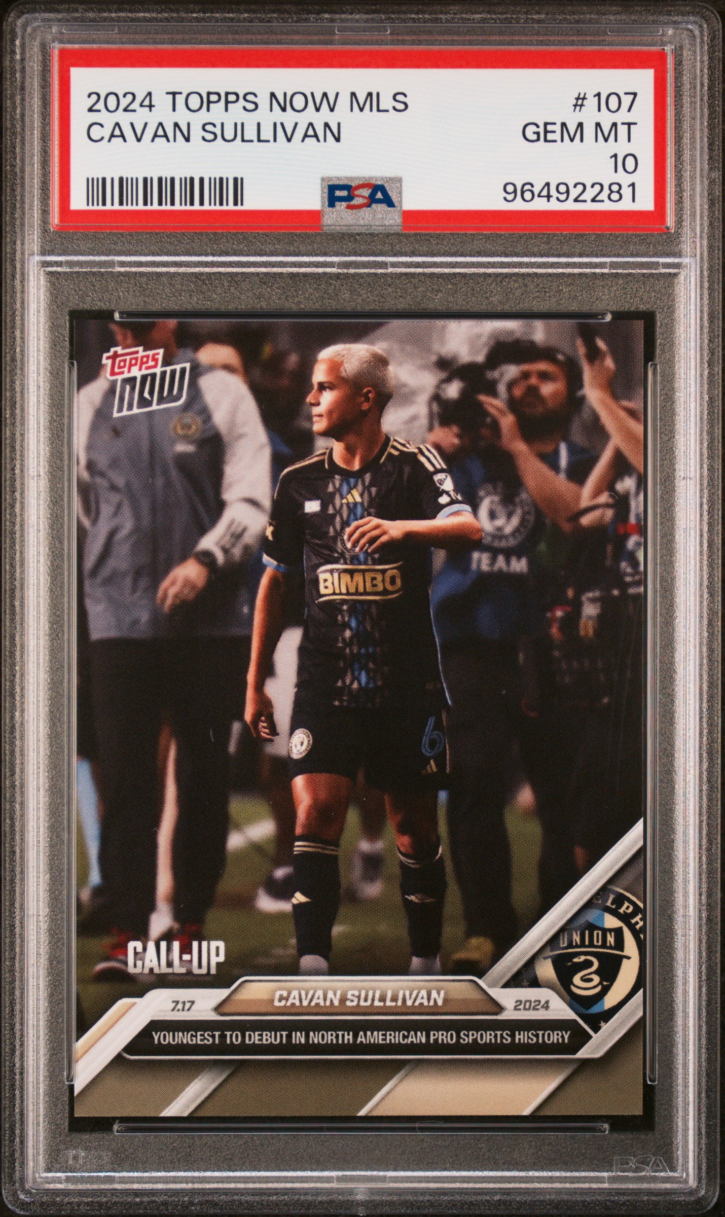 Cavan Sullivan 2024 Topps Now MLS Youngest Debut in Pro Sports History ...