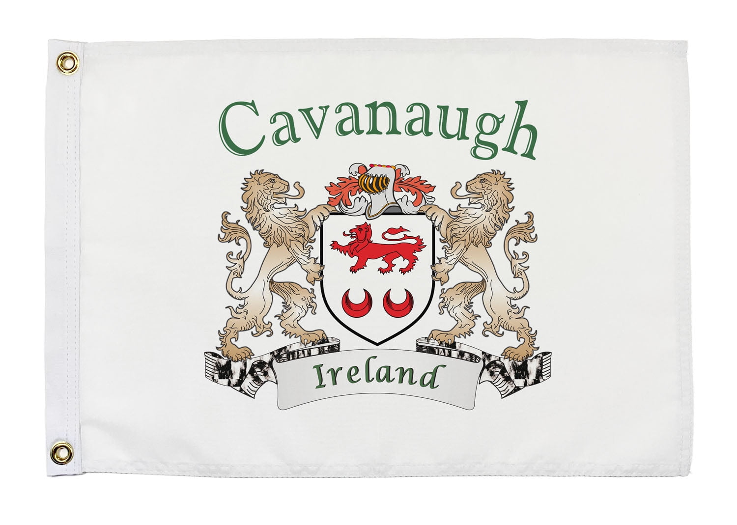 Cavanaugh Irish Coat of Arms Small White Flag - 16"x10.5" inches ...