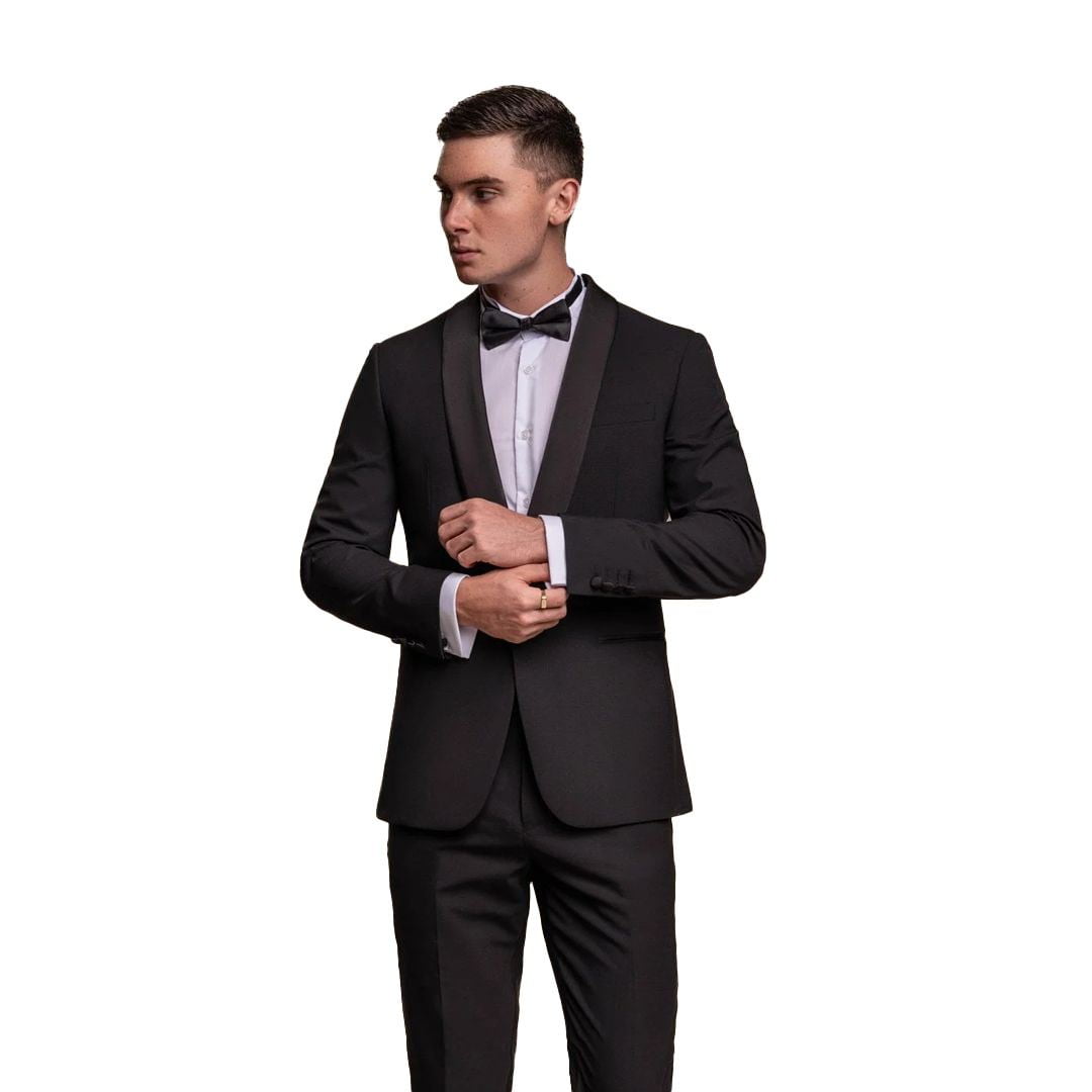 Cavani Aspen - Men's Plain Black Classic Tuxedo Blazer - Walmart.com