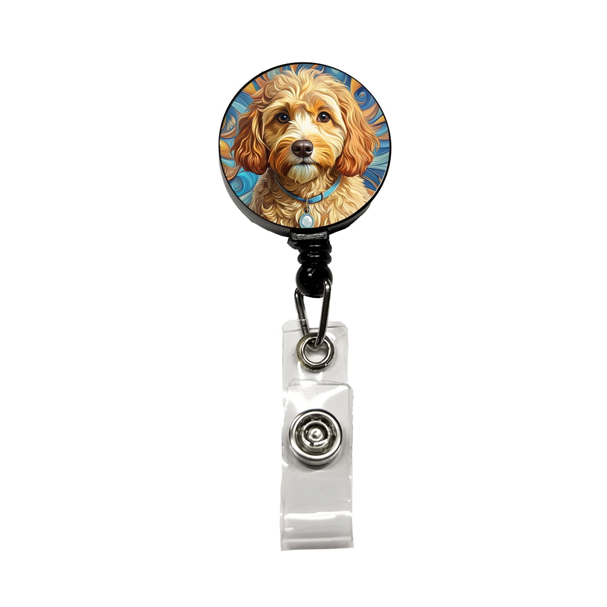 Cavapoo Dog Art Nouveau Retractable Reel ID Badge Key Card Name Tag ...