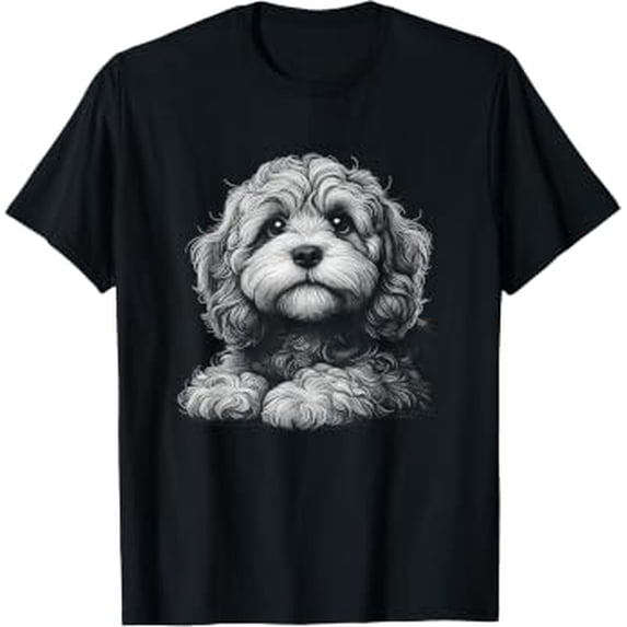 Cavapoo Dog Face Art Sketch Design T-Shirt - Walmart.com