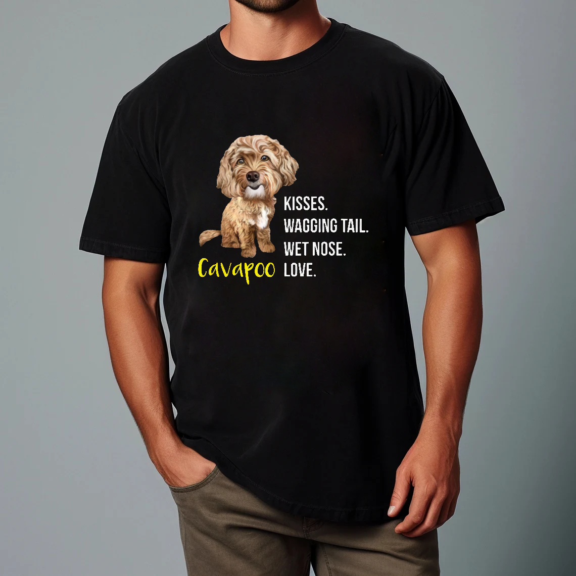 Cavapoo Dog Kisses Wagging Tail Wet Nose Cute Puppy Lover Unisex T ...