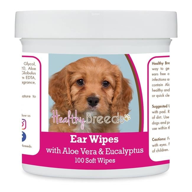 Cavapoo Ear Cleaning Wipes with Aloe & Eucalyptus for Dogs - 100 Count ...