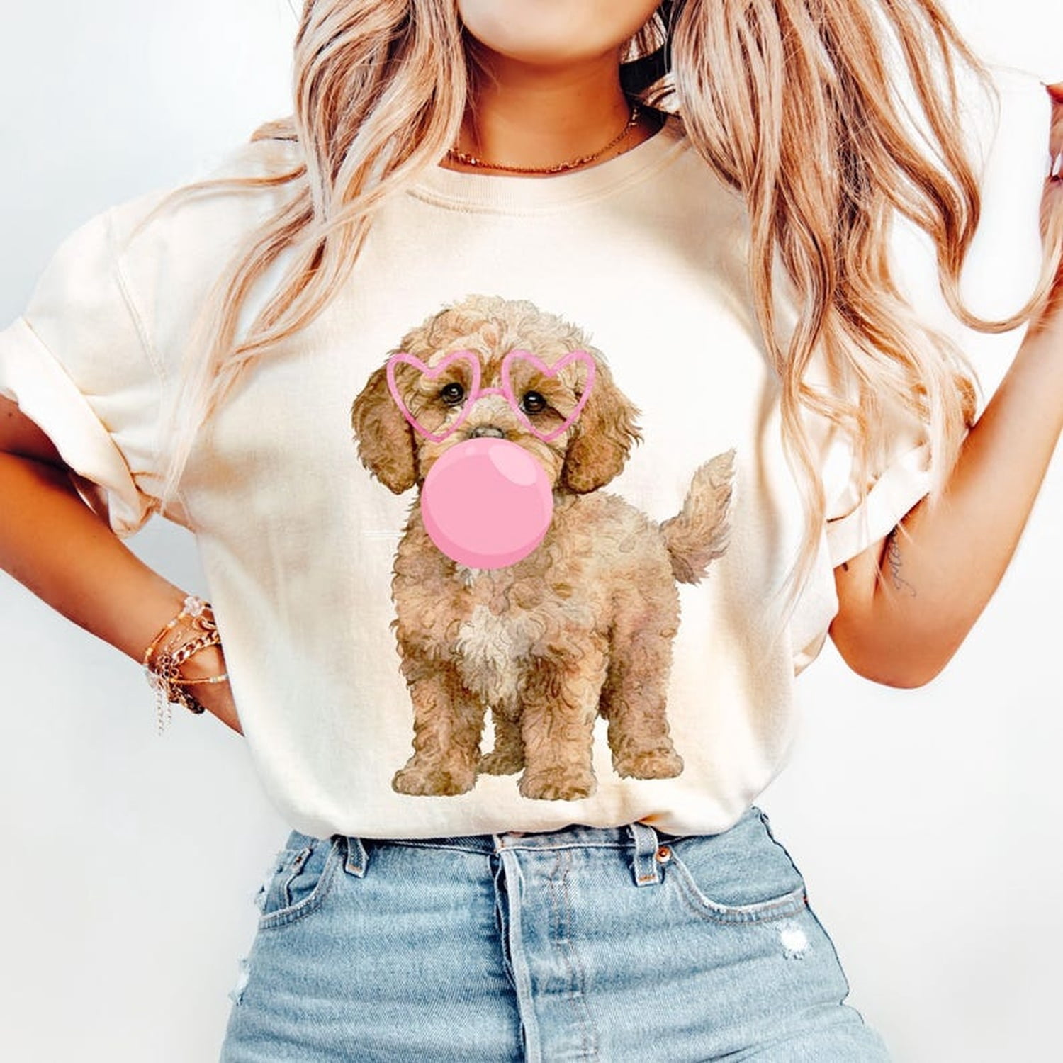 Cavapoo PNG, Cavapoo Mom Valentine Gift, Pink Cavapoo Dog Blowing ...