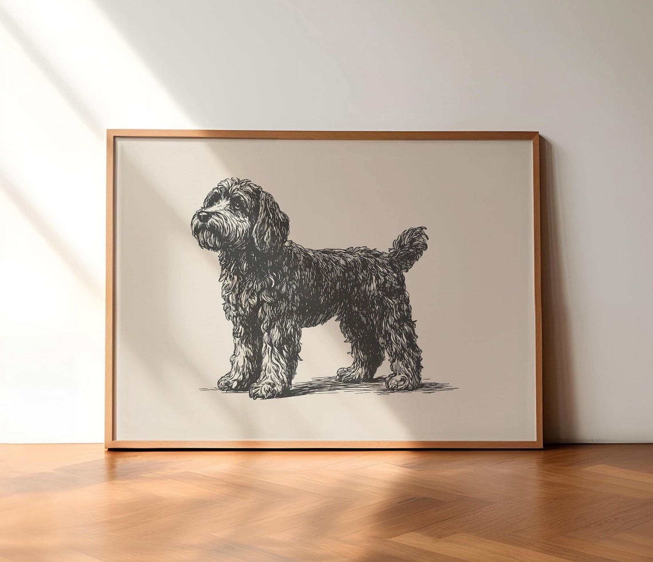 Cavapoo Vintage Print, Cavoodle Vintage Poster, Dog Wall Art Decor ...