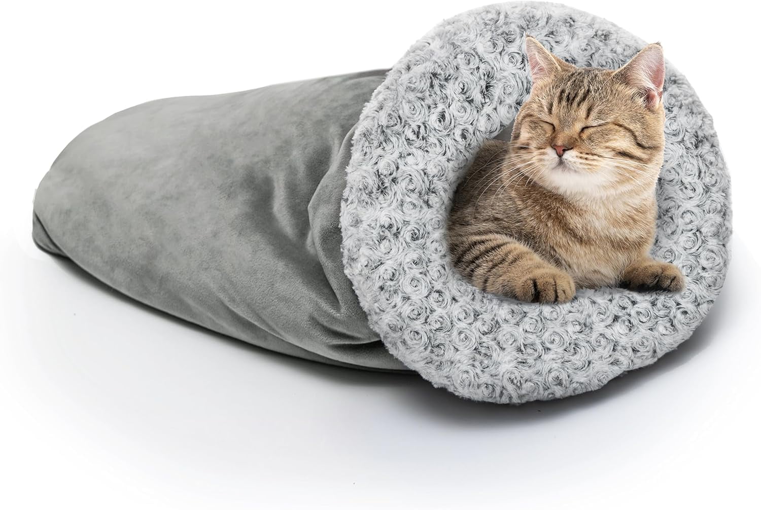 Cave Bed for Indoor Cats, Warm Covered Bed for Sleeping Relax Play ...