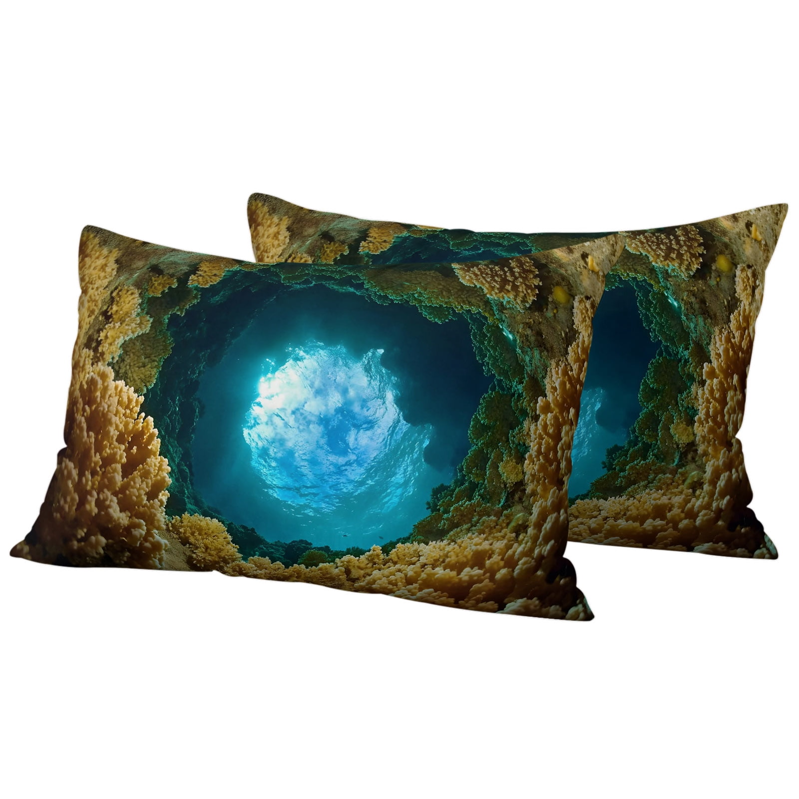 Cave Opening Outdoor Waterproof Pillow Covers, Nature Sunlight Stone ...