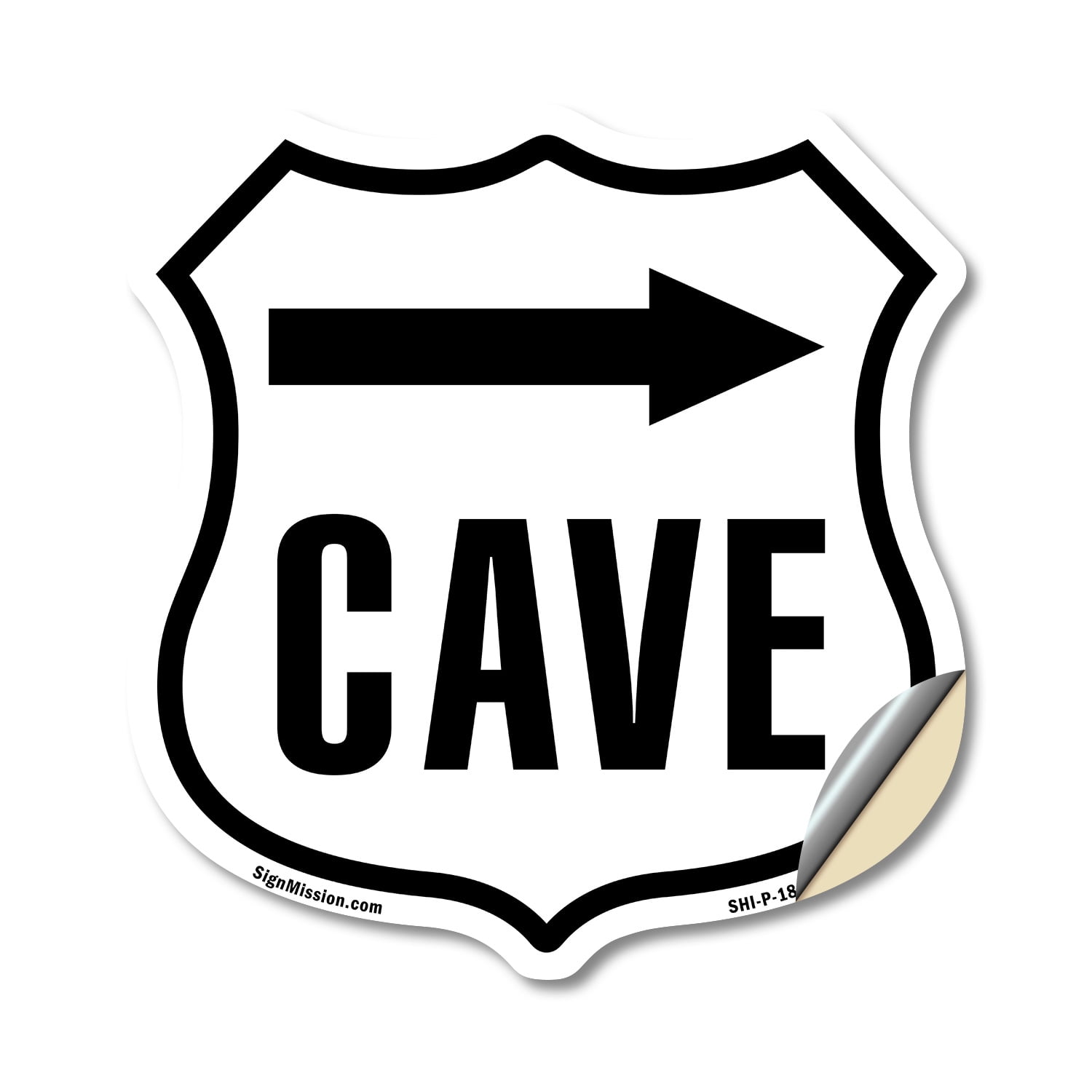 Cave Right (5 Pack) 4 inch X 4 inch Shield Shaped Heavy Duty 3.2 mil ...