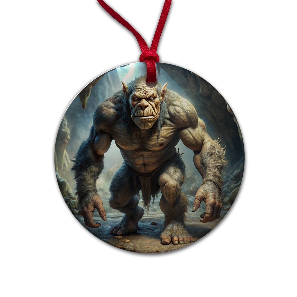 Cave Troll Fantasy Monster Christmas Tree Holiday Round Ceramic ...