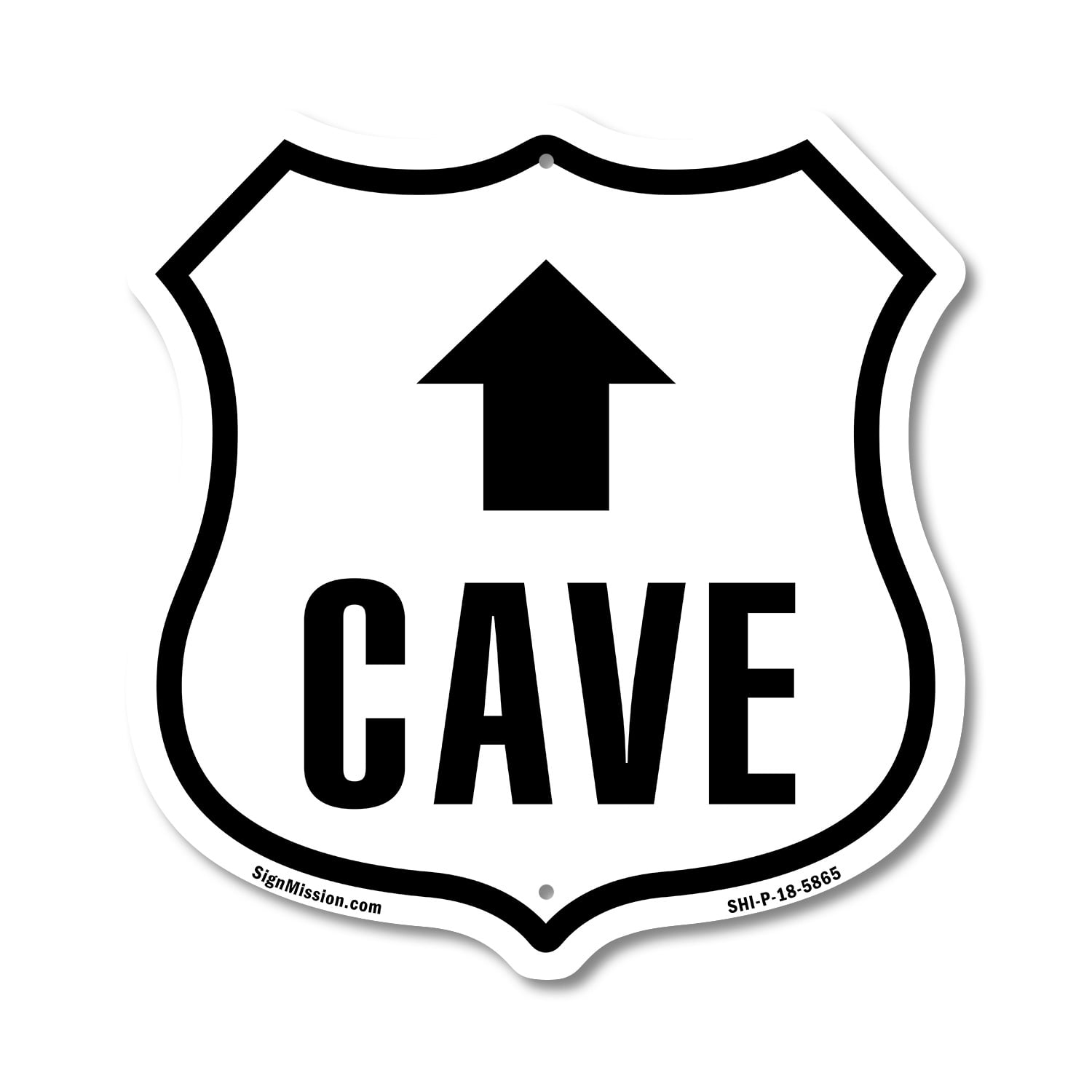 Cave Up (2 Pack) 12 inch X 12 inch Shield-Shaped Rust-Free Aluminum ...