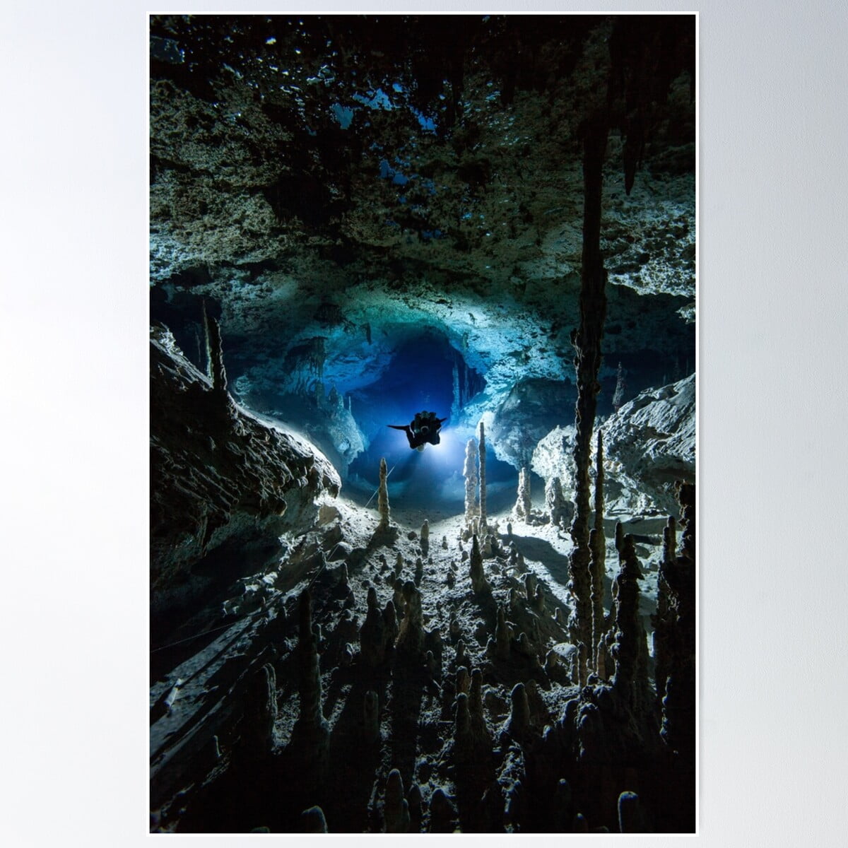 Cave diving Poster, 8x12 UNFRAMED - Walmart.com