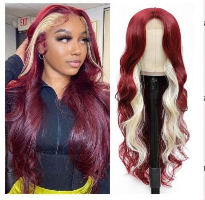 Caveitl Funny Wigs,Ladies Long Curly Hair Wig With Large Wavy Gradient ...