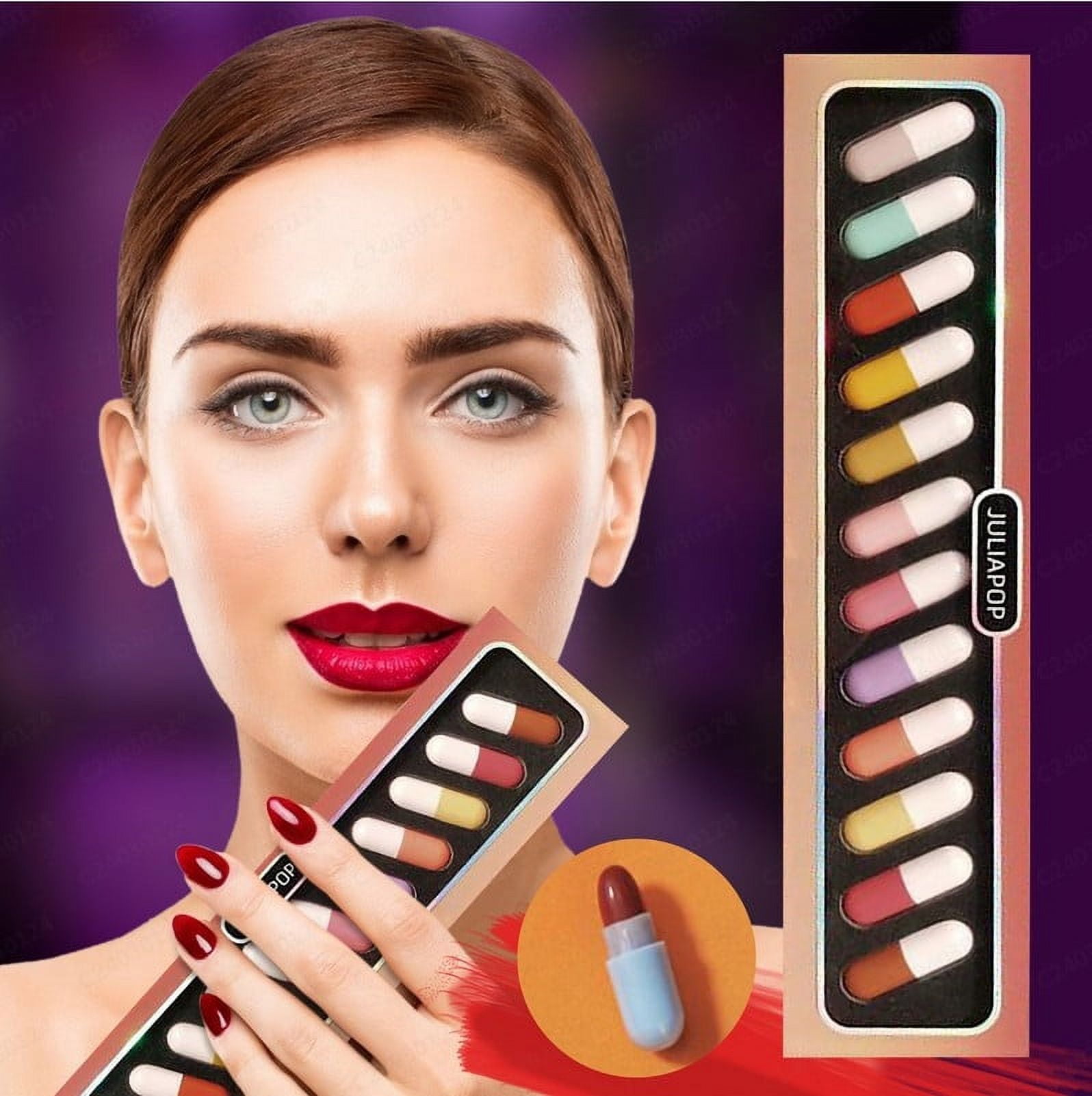 Caveitl Lipstick,12 Lipsticks Matte Matte Finger Mini Lipstick Sample ...