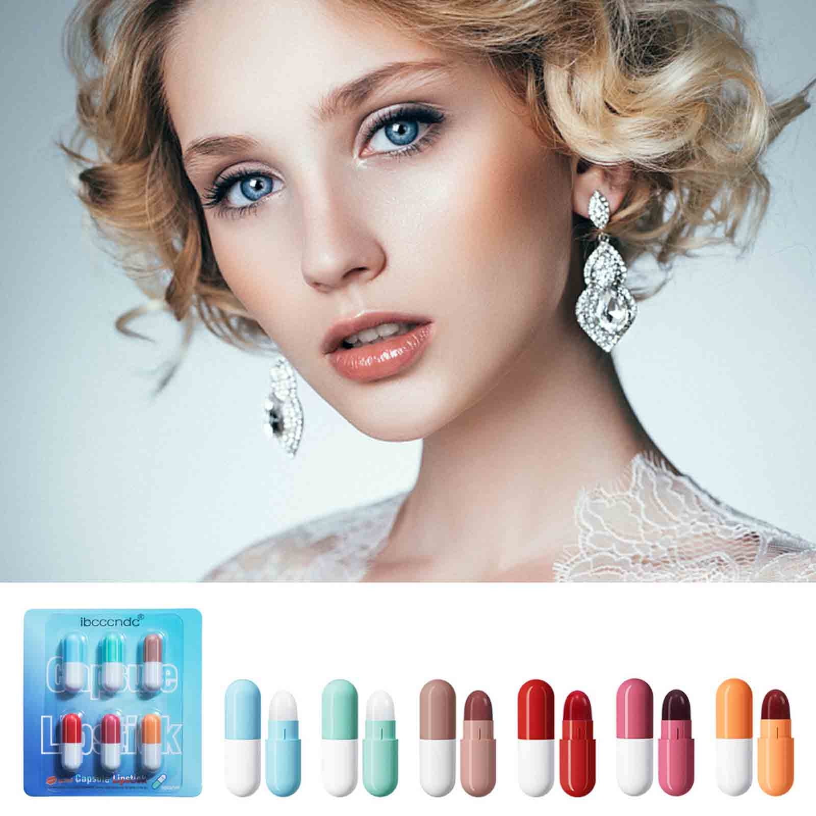 Caveitl Lipstick,Matte Set Lipstick Star Candy Mini Capsule Lipstick ...