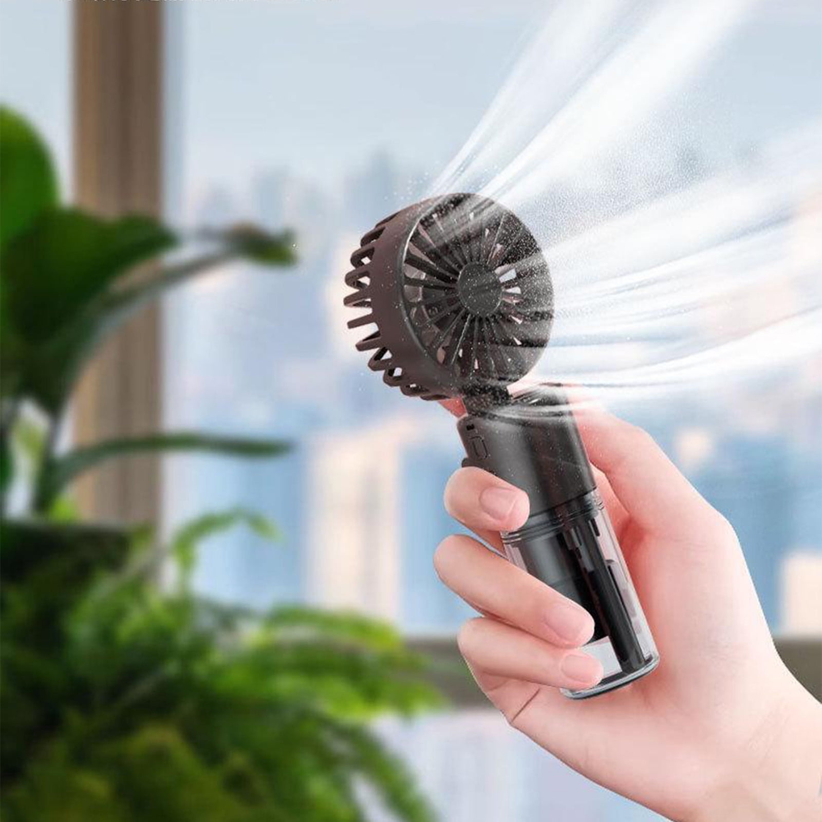 Caveitl Portable Hand held Misting Fan, Small Personal USB Rechargeable ...