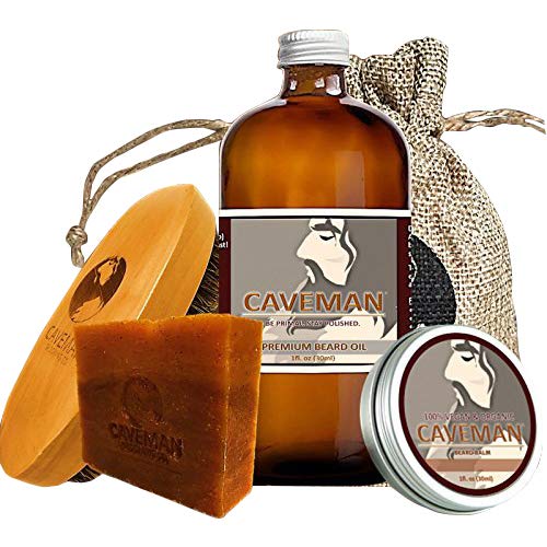 Caveman Beard Oil, Beard/Mustache Balm Wax, Beard and Body Soap, Boar's ...