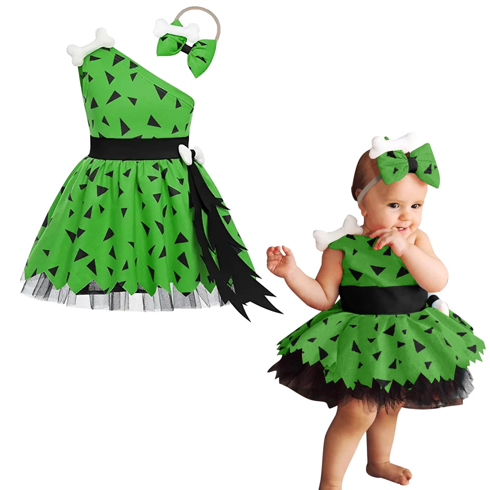 Caveman Girls Dog Bones Stone Age Outfit Birthday Decorations Girl Kids ...