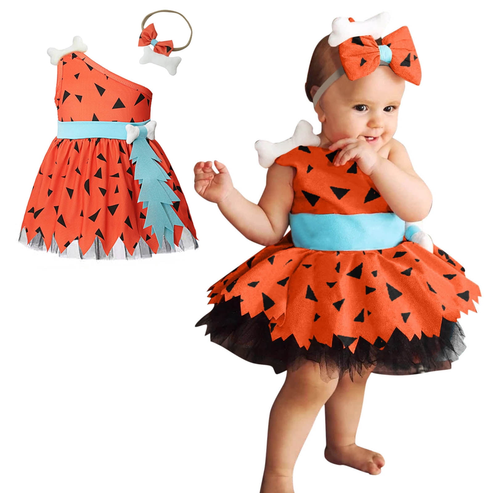 Caveman Girls Dog Bones Stone Age Outfit Birthday Decorations Girl ...