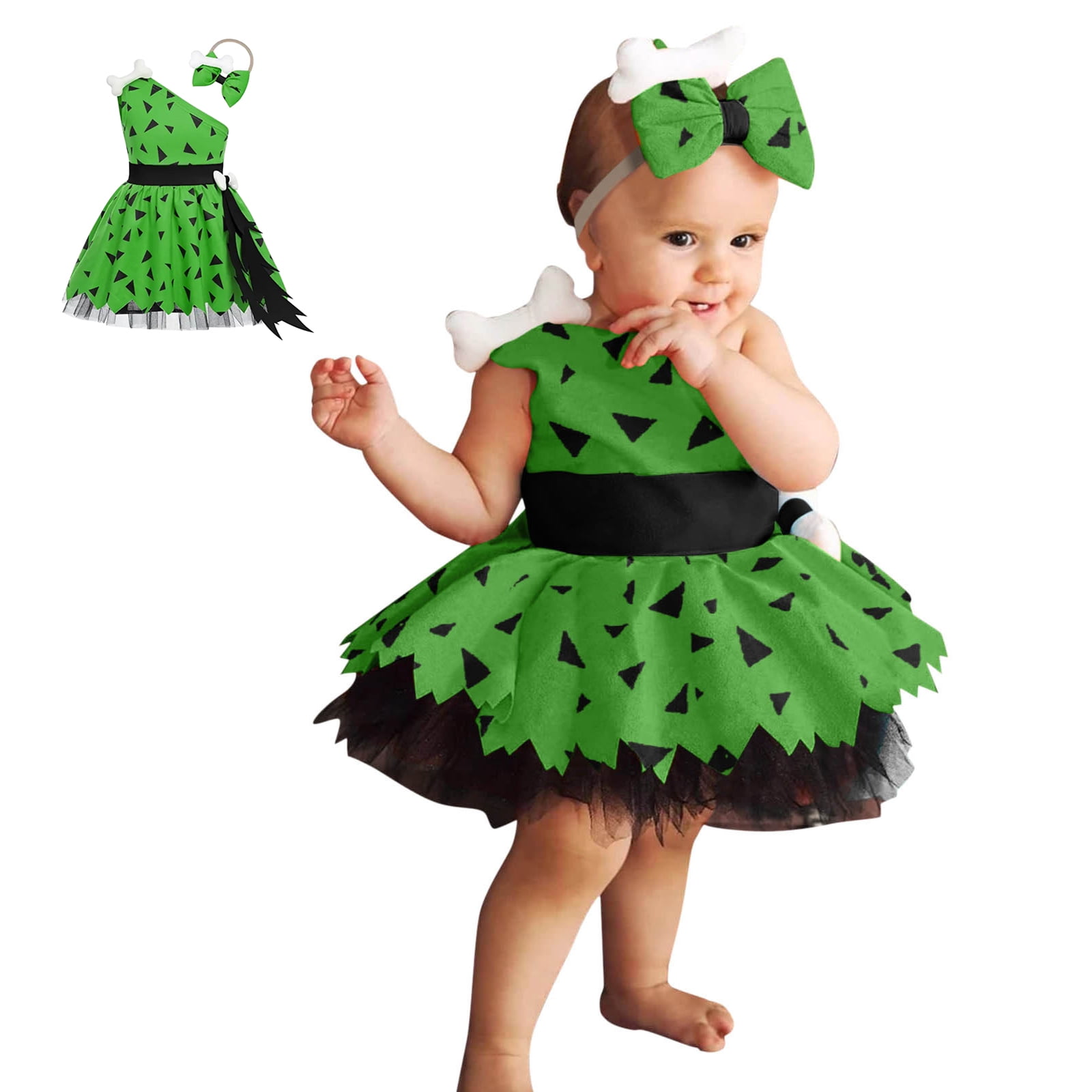 Caveman Costume Girls Dog Bones Stone Age Outfit Tween Girl Halloween ...