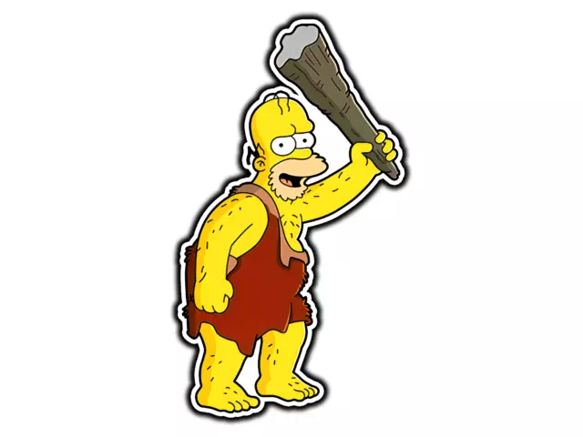 Caveman Homer Waterproof Sticker Phone Decal Water Bottle Stickers Car ...