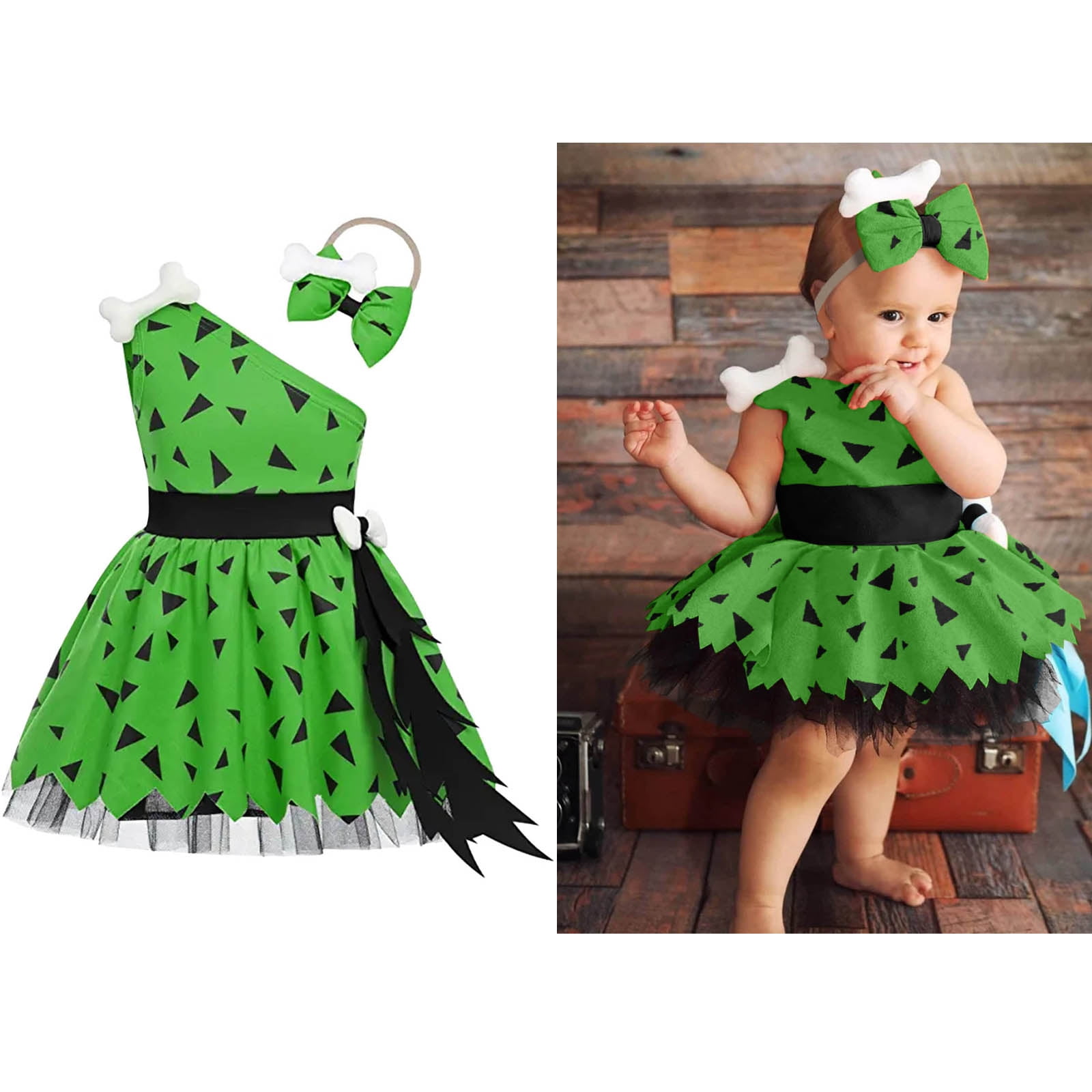 Caveman Outfit Girls Dog Bones Stone Age Outfit Kids Halloween Outfit ...