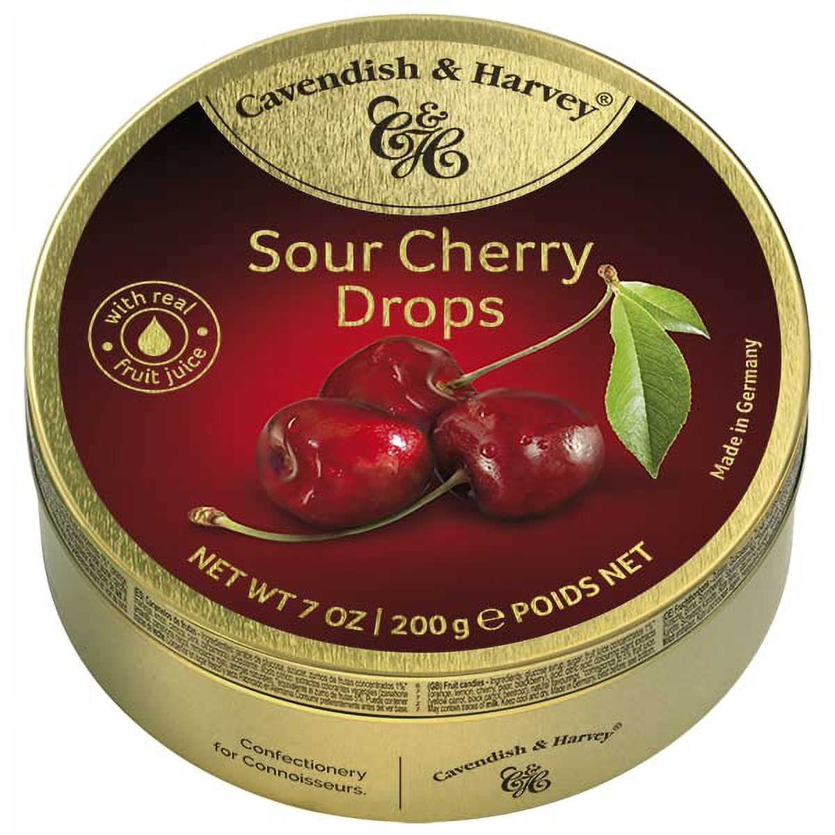 Cavendish & Harvey | AKF18 Sour Cherry Hard Candy Drops | 7 Ounce Tin ...