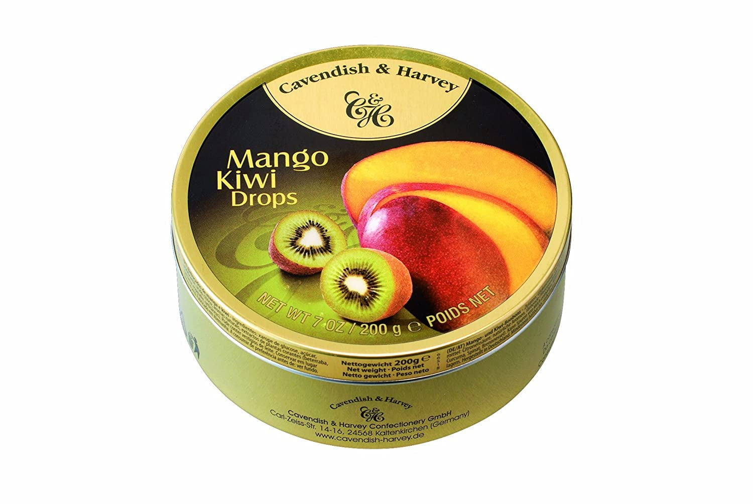 Cavendish & Harvey | BCF26 Mango Kiwi Hard Candy Drops | 7 Ounce Tins ...