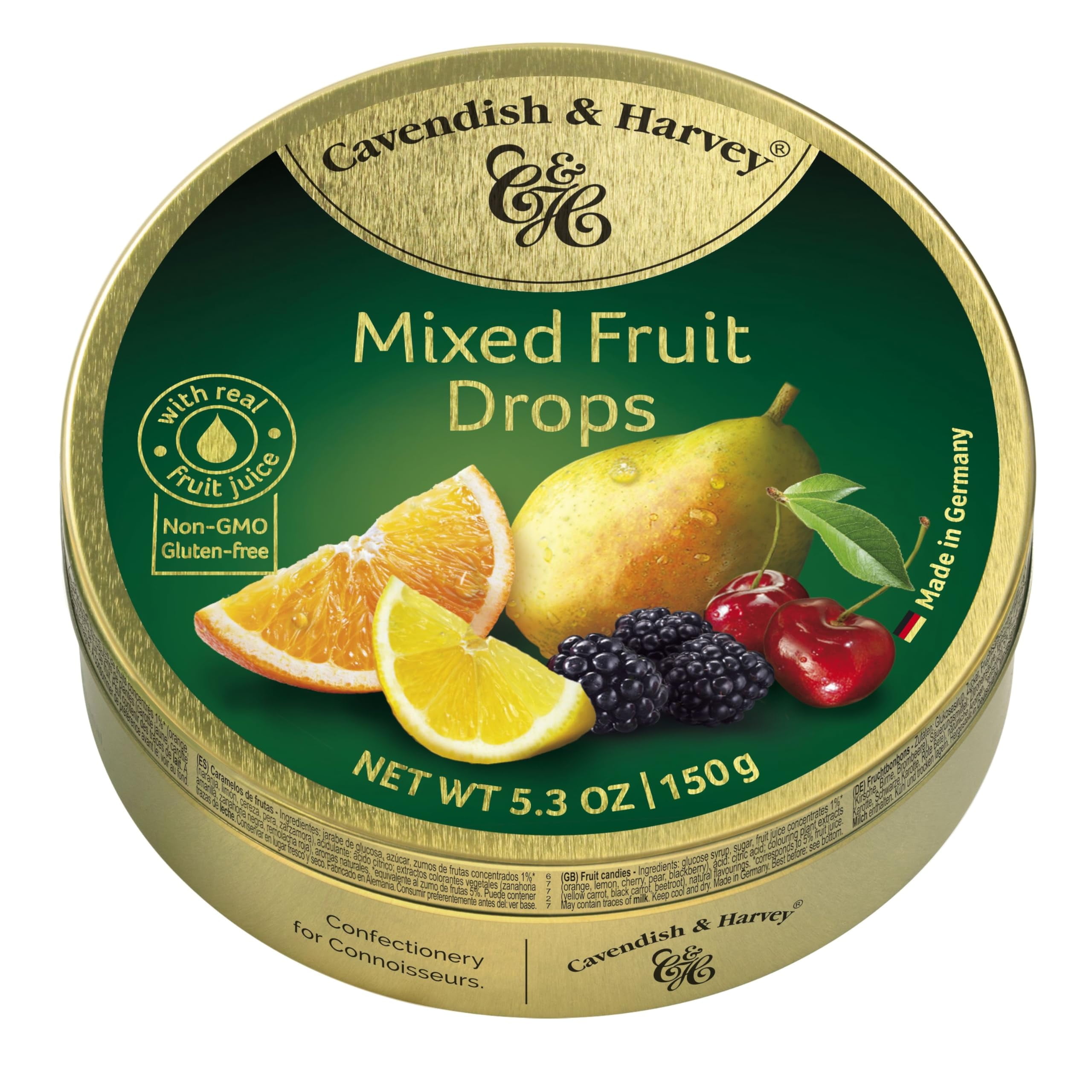 Cavendish & Harvey | DMF15 Mixed Fruit Hard Candy Drops | 5.3 Ounce Tin - Walmart.com