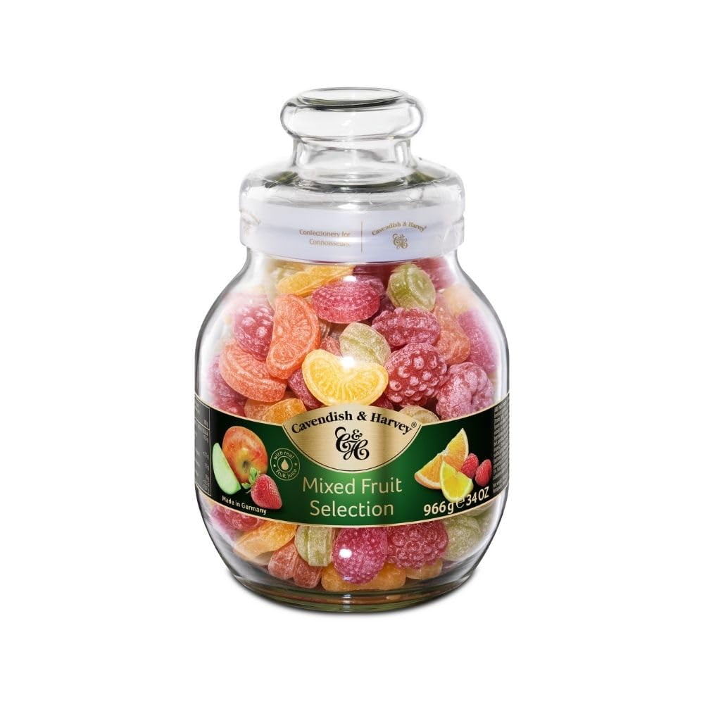 Cavendish & Harvey | ESF27 Mixed Fruit Hard Candy Drops | 34 Ounce Jar ...