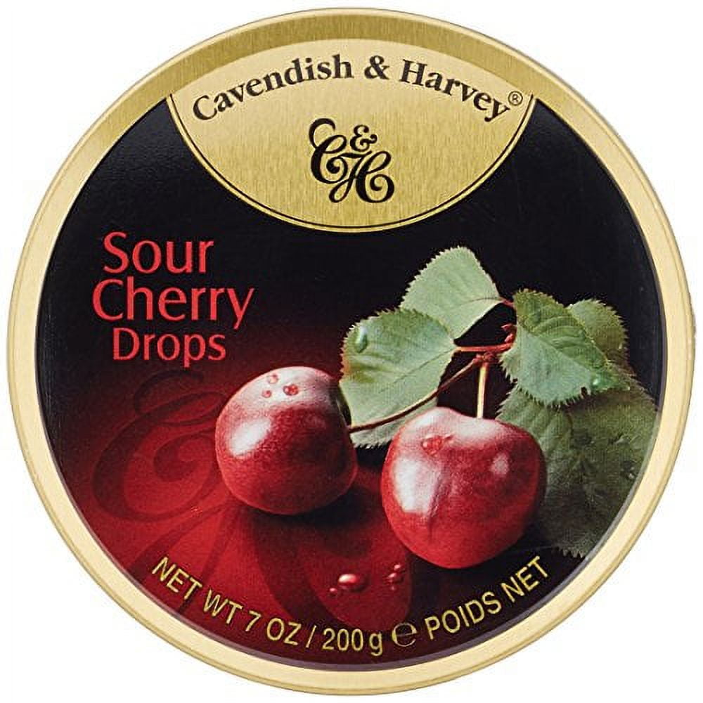 Cavendish & Harvey, Sour Cherry Hard Candy Drops, 7 Ounce Tin, Citrus ...